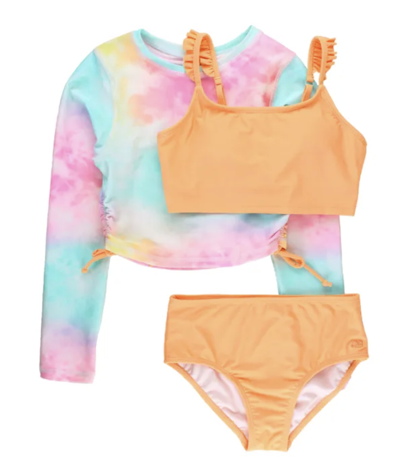 Rb Rainbow Tie Dye Cropped Ls Rashguard 3pc Set Expectations Of